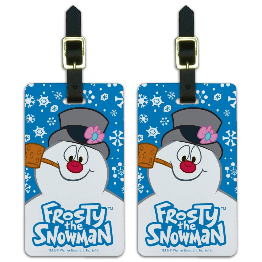 Frosty the Snowman Snowing Luggage ID Tags Suitcase Carry-On Cards ...