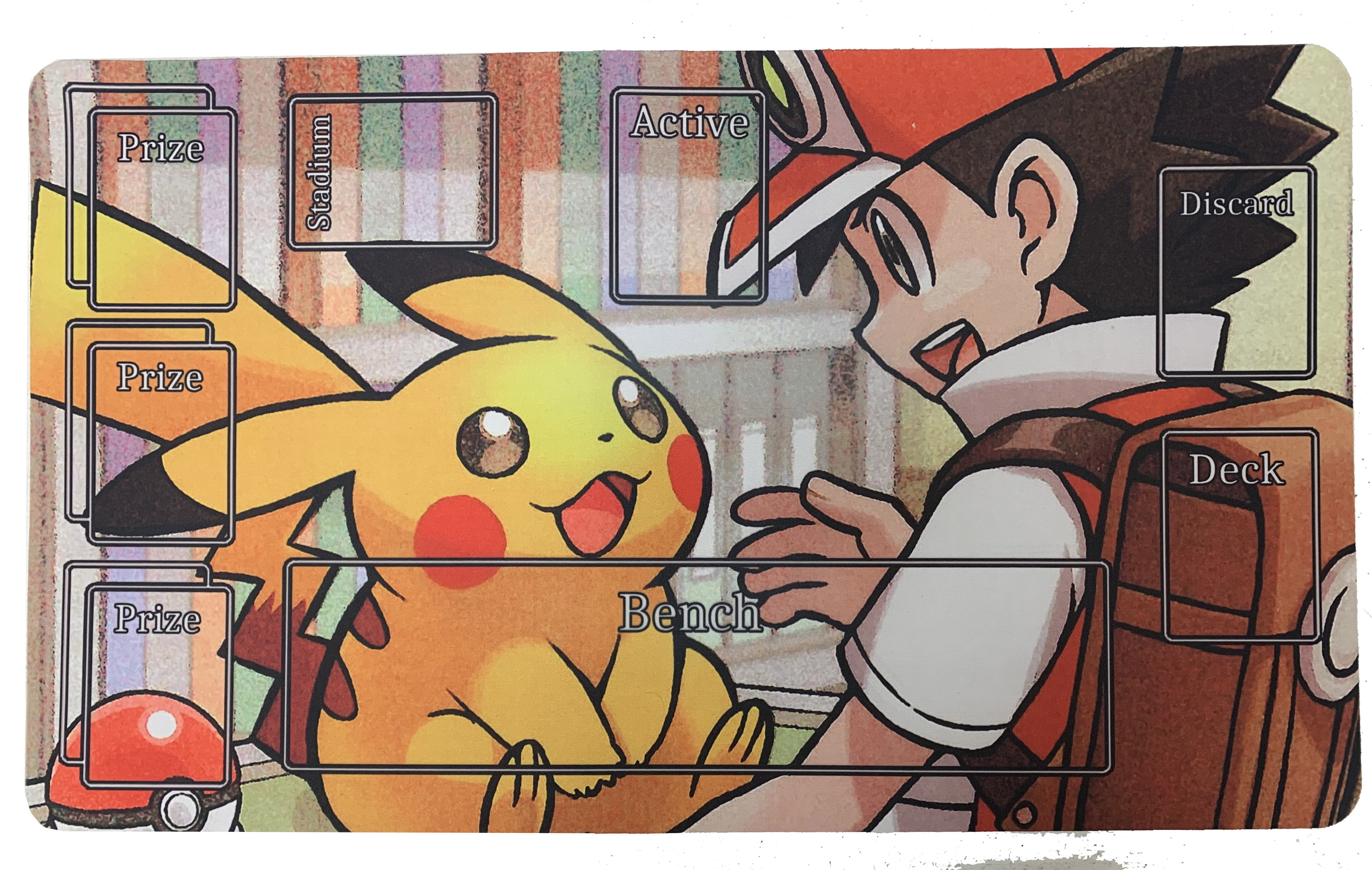 Pokemon Themed Playmat - Red's Pikachu - Card Game Mat - Large (23.5 ...