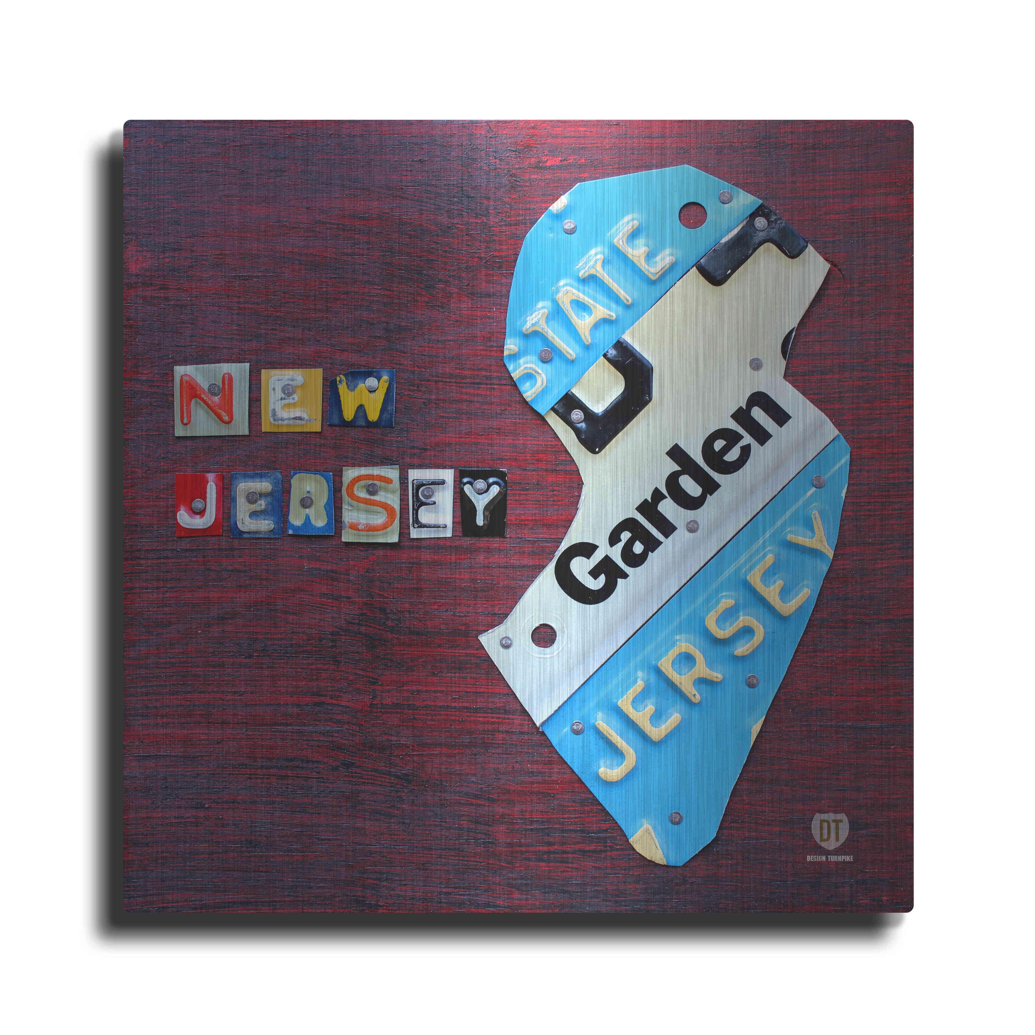 Luxe Metal Art 'New Jersey License Plate Map' by Design Turnpike, Metal ...
