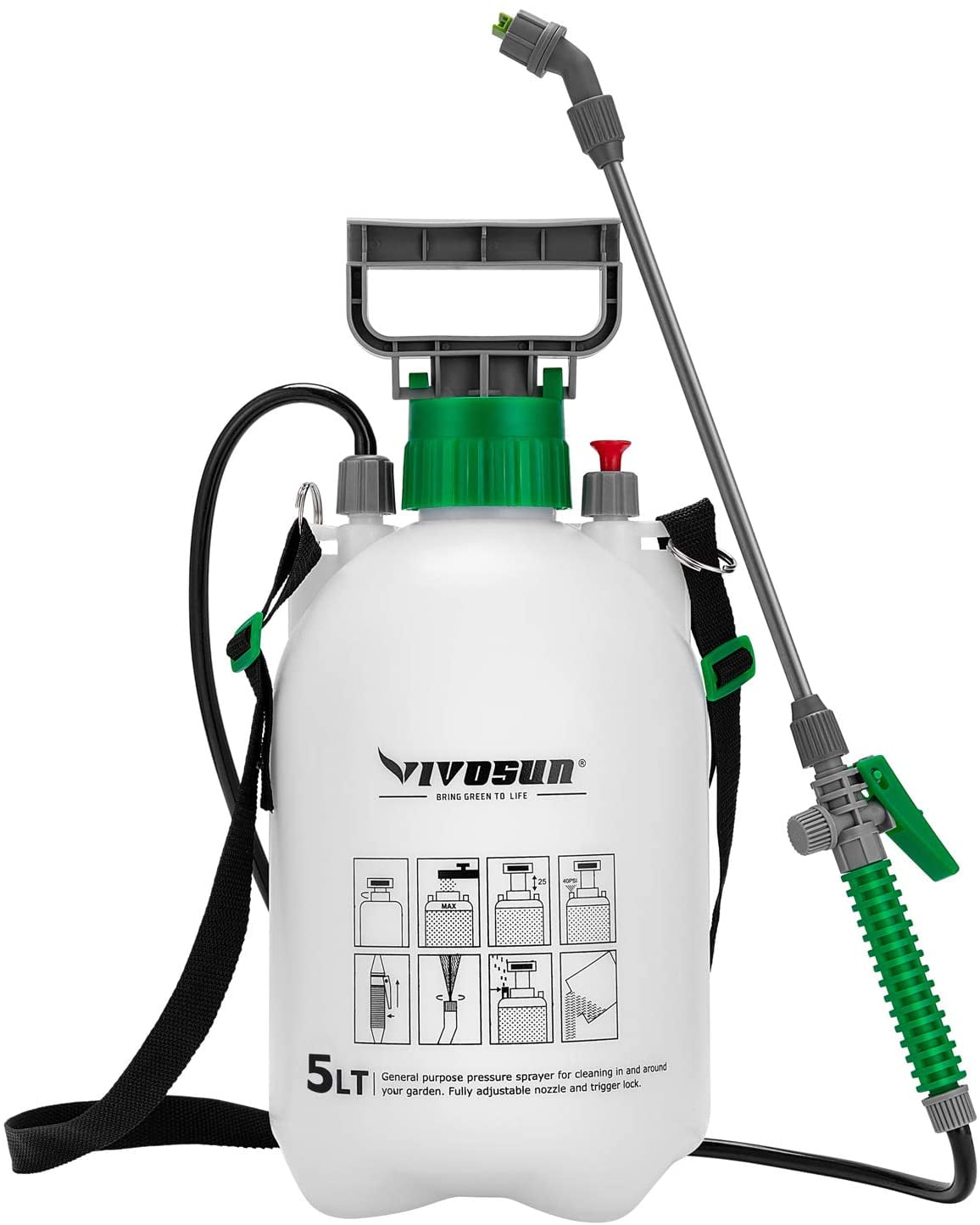 Vivosun 1 3 Gallon Lawn And Garden Pump Pressure Sprayer With 3 Water