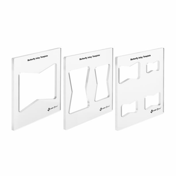 Pack of 3 Made of Hardened-Acrylic Butterfly Inlay Template |Router and ...