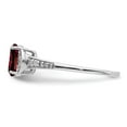 Primal Silver Sterling Silver Rhodium Diamond and Garnet Ring - Walmart.com