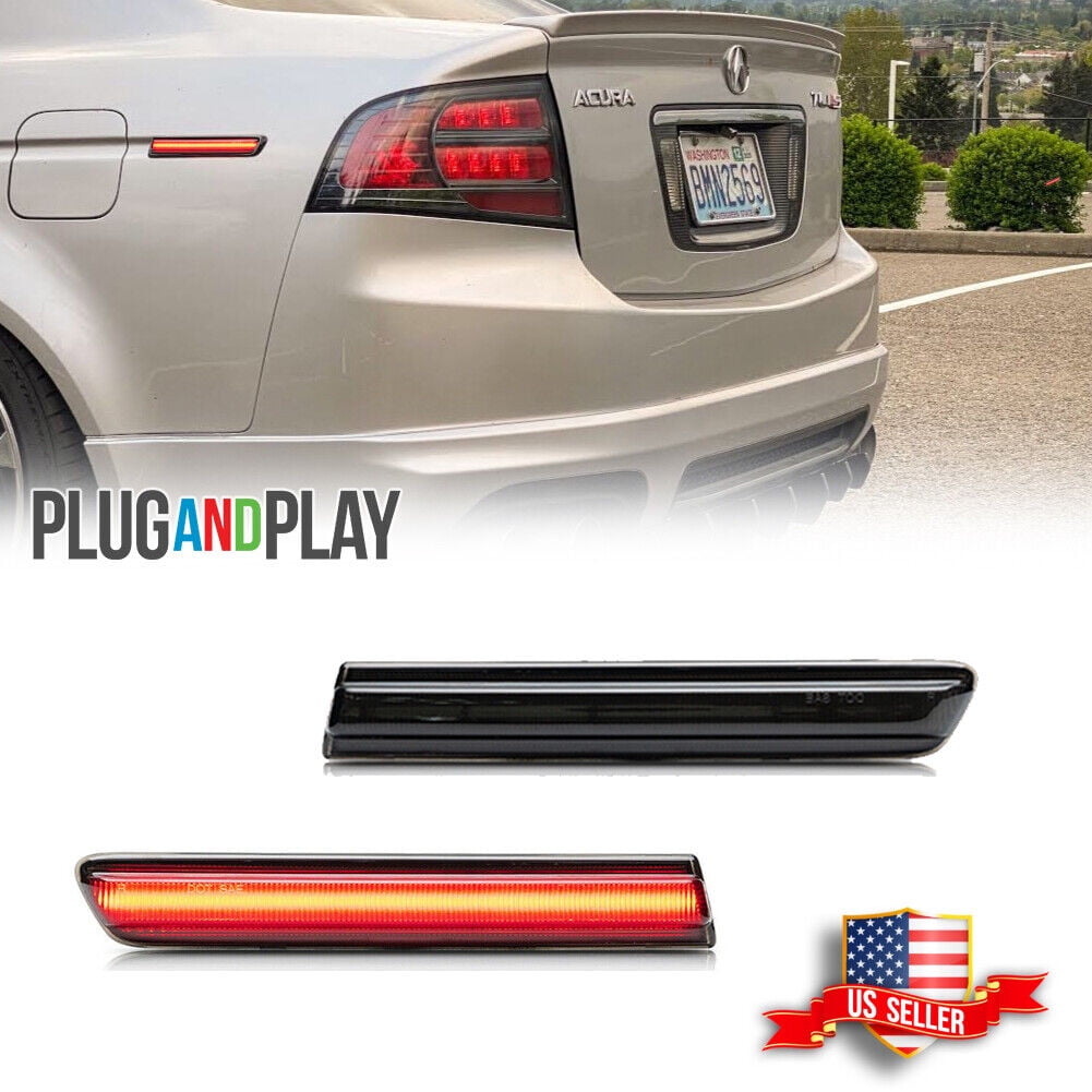 GTINTHEBOX JDM Type-S Look Smoked Rear Red LED Smoke Side Marker Lights ...