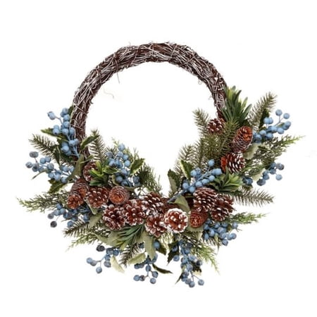 Blueberries Cyprus Leaves And Pinecones Wreath - Walmart.ca