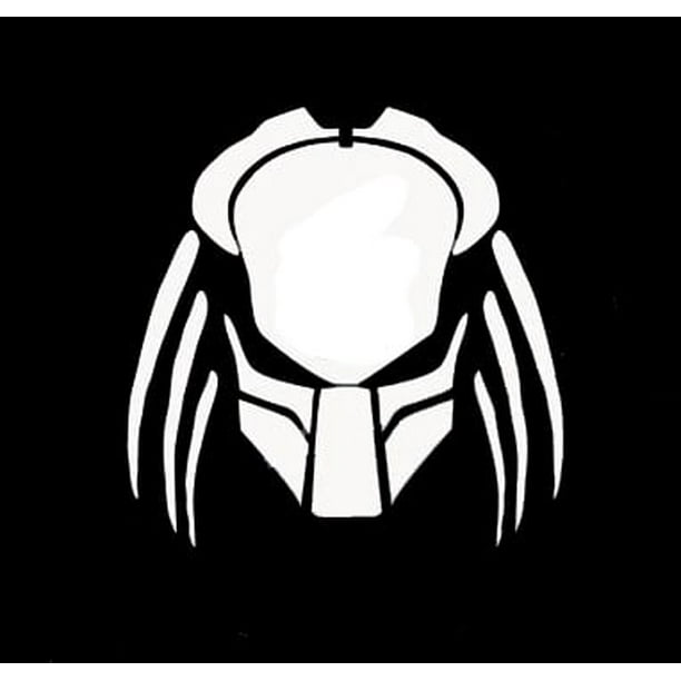 Predator Inspired Decal Sticker | 6-Inches By 6-Inches | White Vinyl ...