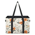 ADECORIVY Orange Floral Reusable Grocery Bags, Foldable Reusable ...