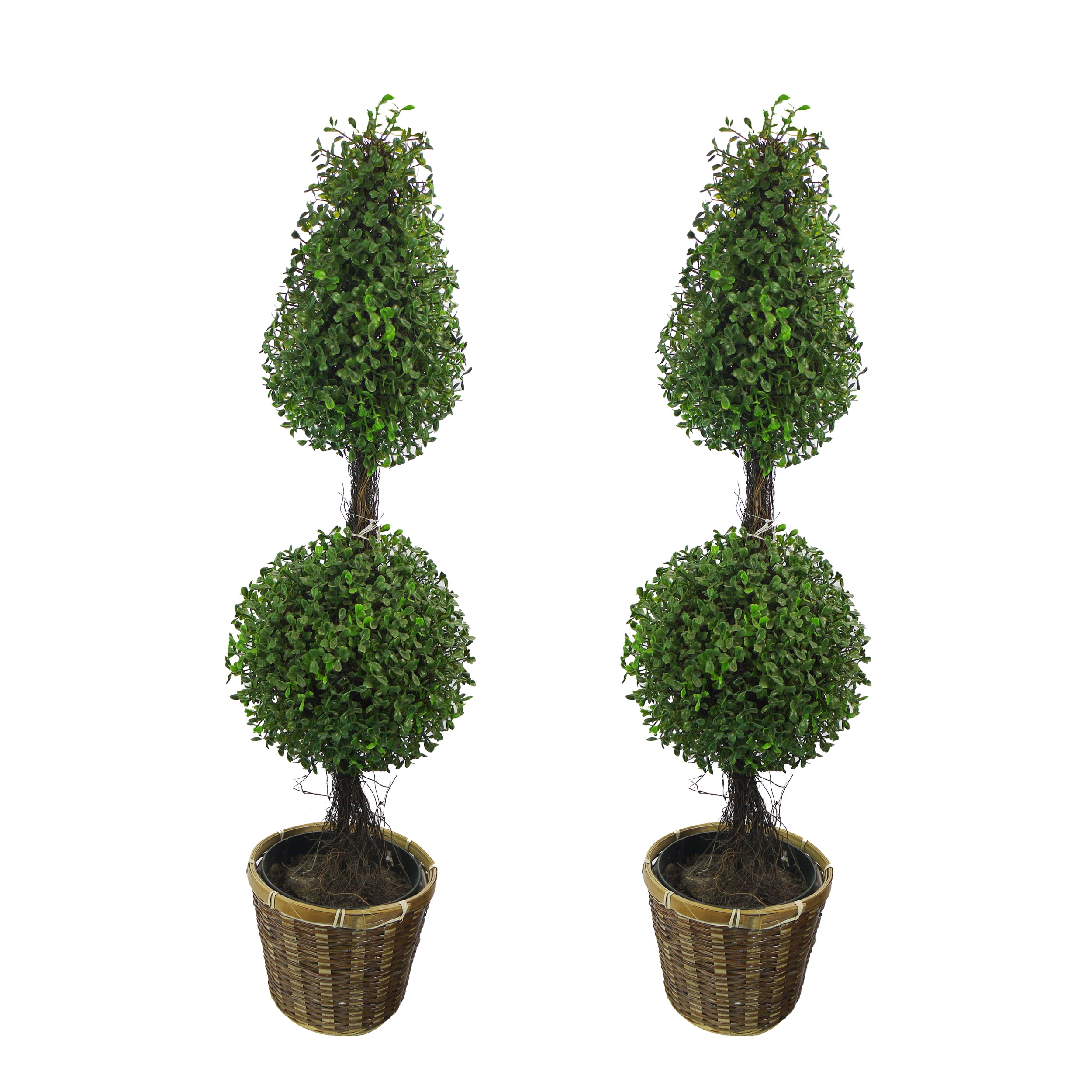3’ Artificial Boxwood Leave Double Ball Shaped Topiary Plant Tree in ...