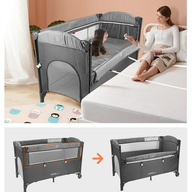 3 in 1 Bassinet with Bedside Sleeper, Playard and Portable Diaper ...