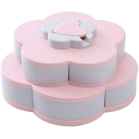 Double Deck Snack Box Flower Shaped Rotating Candy Serving Containers ...