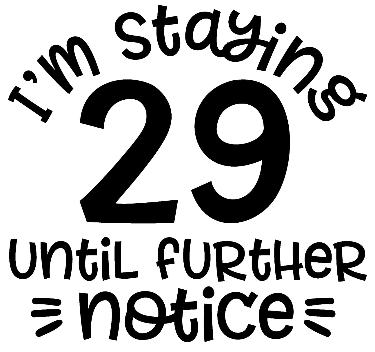 Staying 29 Until Further Notice Funny Birthday Getting Older 30 Wall ...