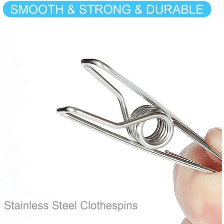 40PCS Stainless Steel Clothes Pins, 2 Inch Strong Grip Durable ...