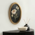 DesignOvation White Zinnia 12" x 16" Oval Framed Canvas Wall Art Print ...