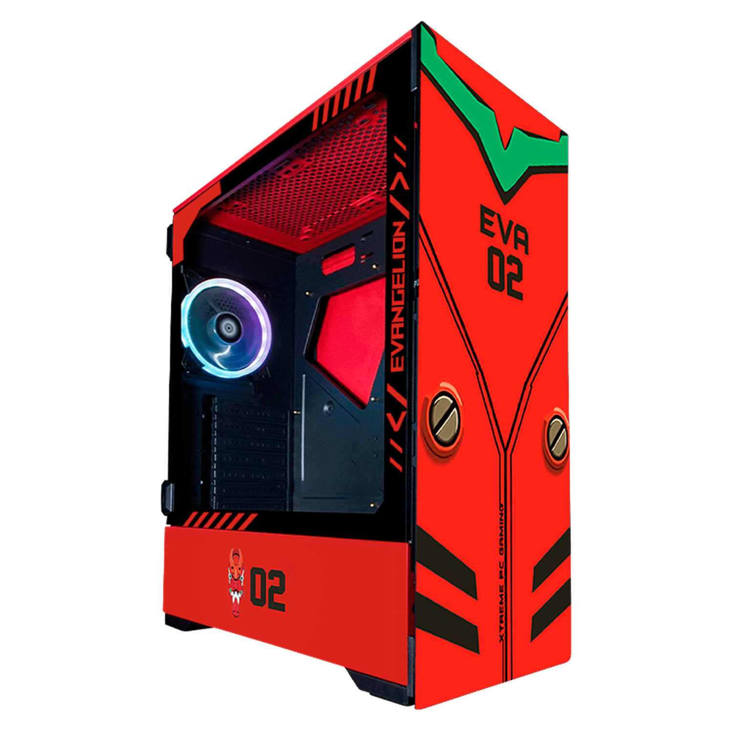Gabinete Gamer XTREME PC GAMING Evangelion 02 Edition Torre Completa E-ATX 4 Fan Cristal ...