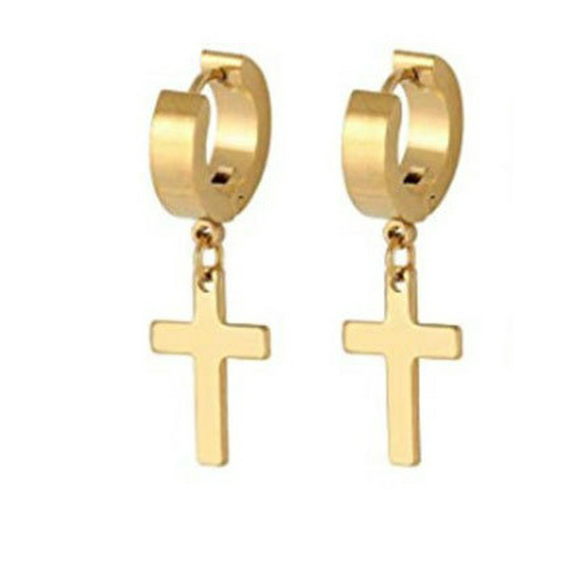 Click here for Janrevotw 1 Pair Of Cross Earrings For Men And Wom... prices