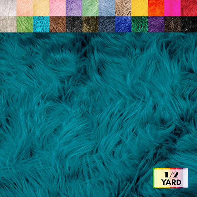 FabricLA Shaggy Faux Fur Fabric by The Yard - 18" x 60" Inches (45 cm x ...