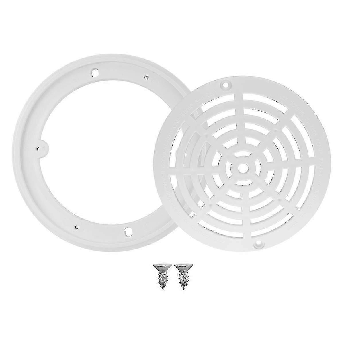 8inch Pool Main Drain Cover The Top Grate Bottom Mounting Plates White ...