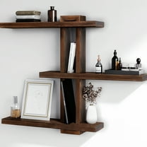 Gronda Adjustable Floating Shelves for Wall 3 Tier 20In Wood Storage ...