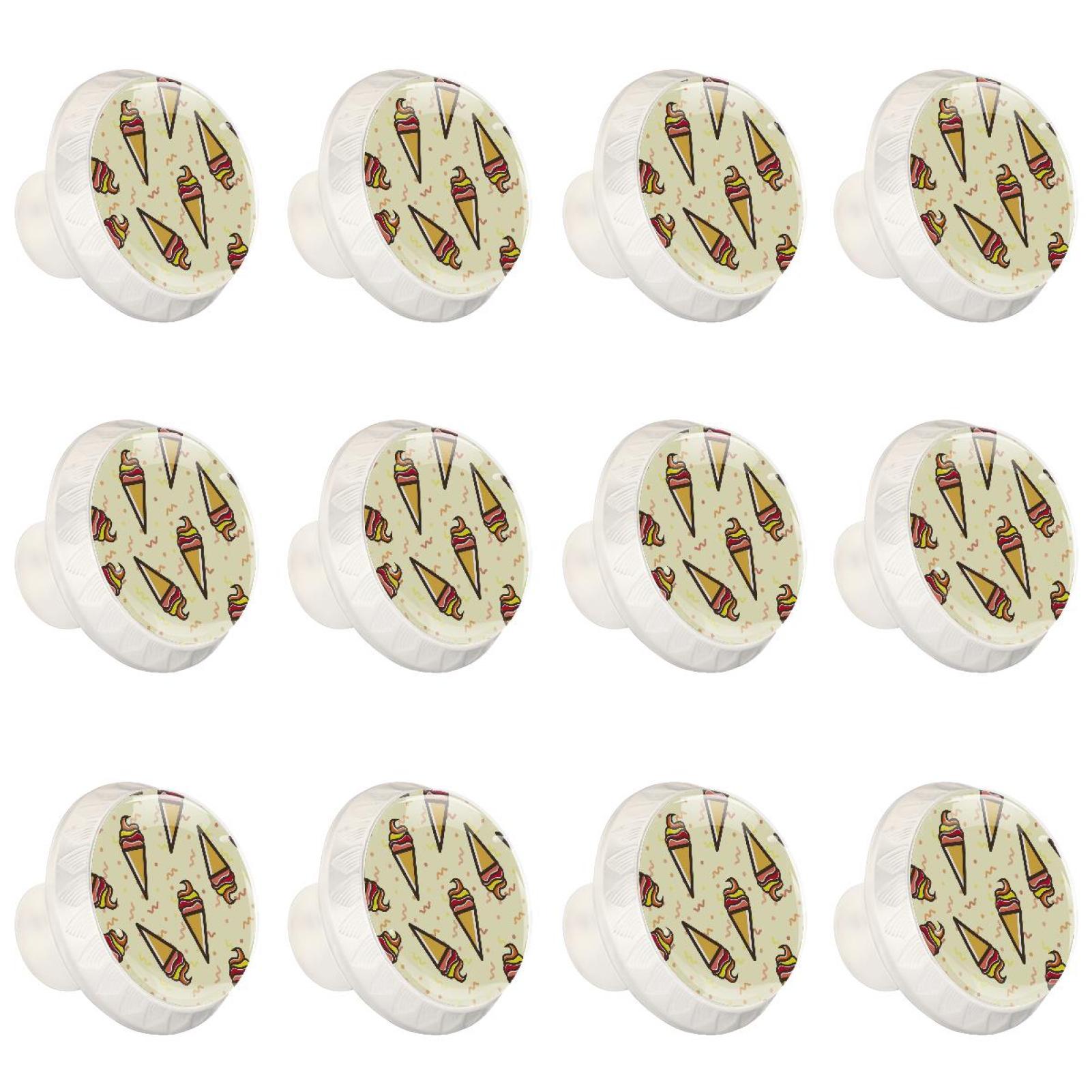 12 Pcs Ice Cream Knobs for Kitchen Cabinet Cupboard Dresser Bookcase ...
