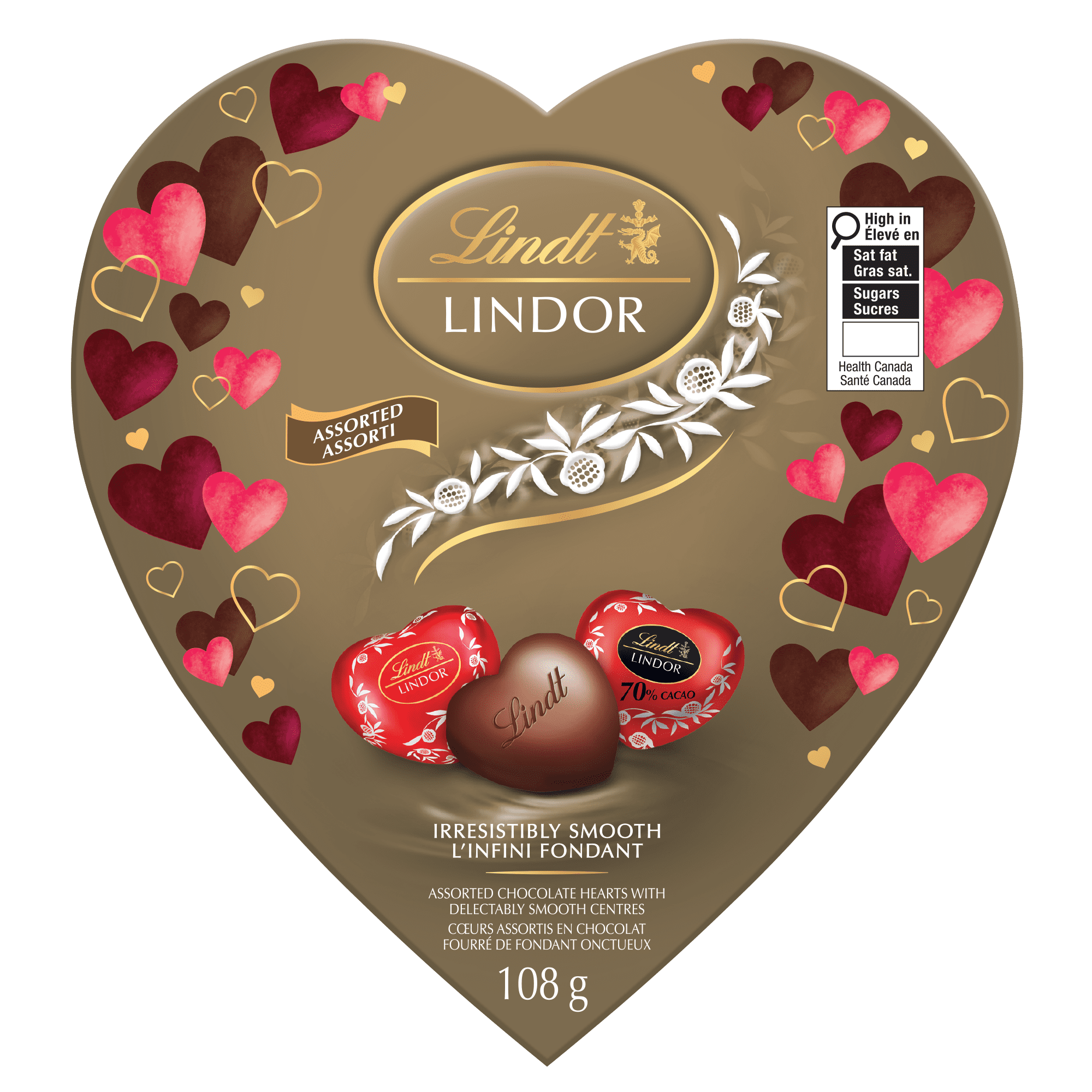 Lindt LINDOR Amour Assorted Chocolate Hearts Box, 108grams, LDR AMOUR ...