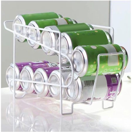 2-Tier Stackable Beverage Soda Can Shelf Dispenser Organizer Rack Pop ...