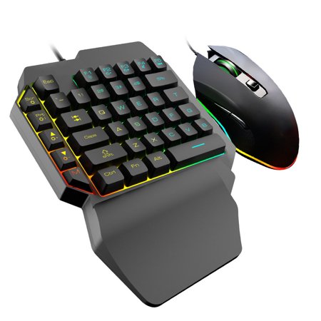 One Handed Keyboard and Mouse Combo half keyboard 39 Keys Gaming Board ...