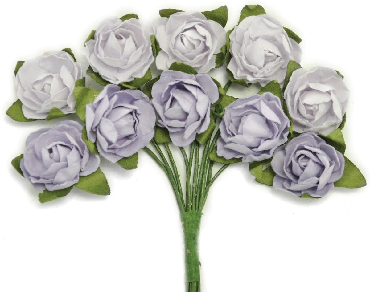 Mini Paper Blooms .5" Flowers W/Wire Stems 10/Pkg-Misty | Walmart Canada
