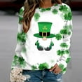 Juranmo Womens St Patricks Day Tops Gnomes Print Crewneck Long Sleeve T