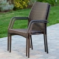 Chairs Set of 2, Outdoor Iron Frame PE Rattan Patio Chairs for Garden ...