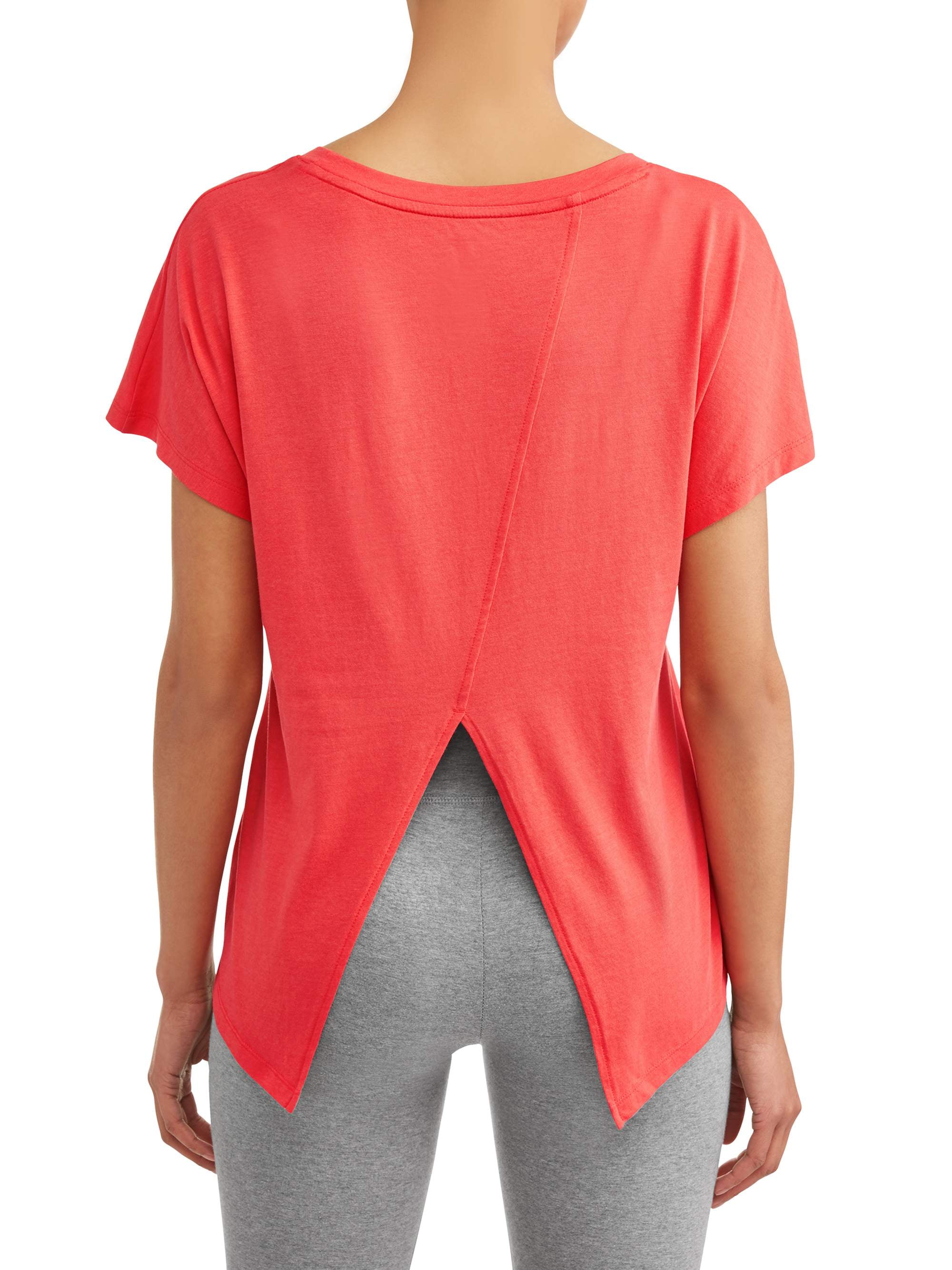 Athletic Works Women's Athleisure Fashion Split Back Tee - Walmart.com