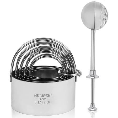 Biscuit Cutter Set (5 Pieces/ Set) & Flour Duster for Baking, Round ...
