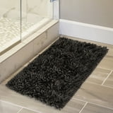 Mainstays Performance Bath Rug, Black, Shiny Chenille Top, Memory Foam ...