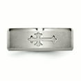 Titanium Cross Design 8mm Satin Beveled Edge Band - Walmart.com