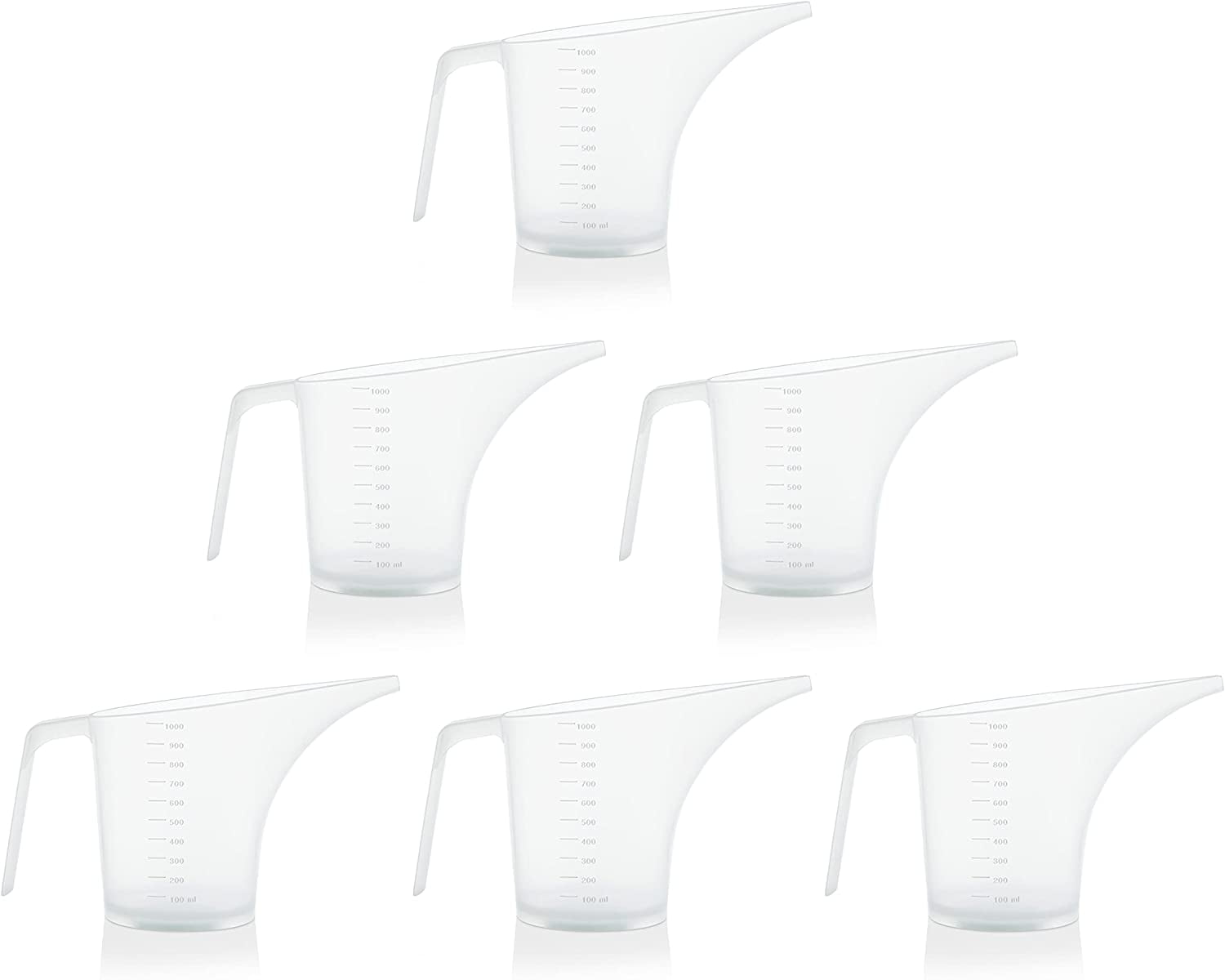 AppleTofu Plastic Funnel Pitcher (1000ml), Easy Pour Measuring Cup with ...