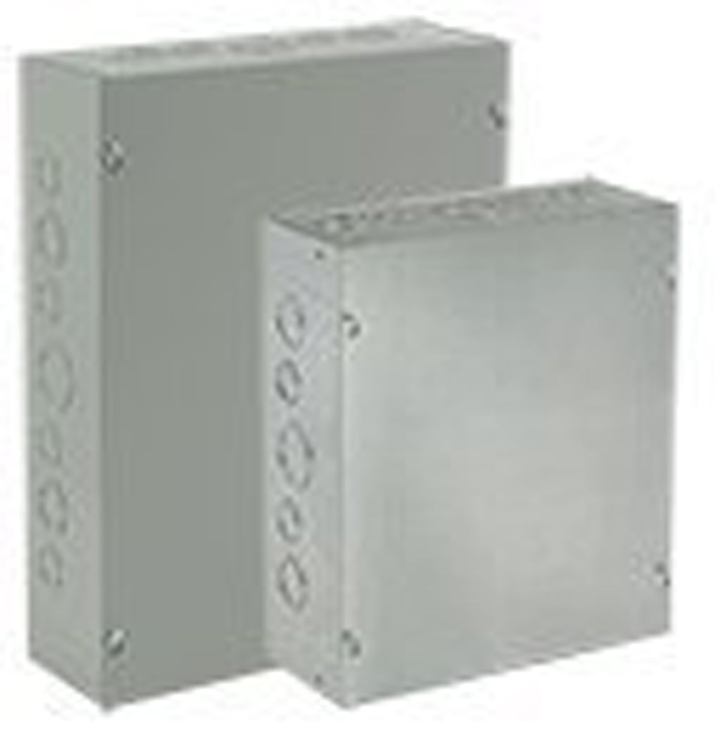 Hoffman Pull Box; 12 Inch Depth, Steel, Gray, Wall Mount, Flat/Screw-On ...