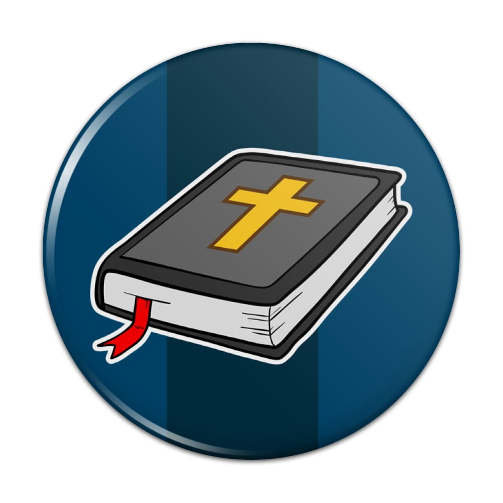 Bible with Cross Christian Religious Pinback Button Pin - Walmart.com