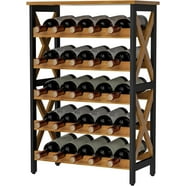 Gymax 36 Bottle Modular Wine Rack 6 Tier Stackable Wooden Display ...