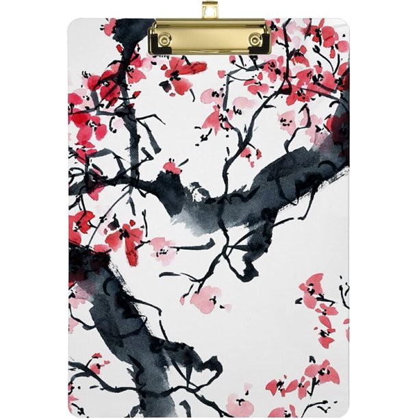 POGLIP Watercolor Cherry Tree Clipboard Hardboard Wood Nursing Clip ...
