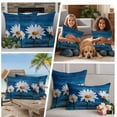 2 Pack Outdoor Waterproof Throw Pillow Covers,White Daisy Flower on ...