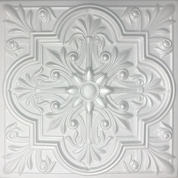 Antique Ceilings 39"x6.5" White Polystyrene Foam Ceiling Tile 1.76 sq ...