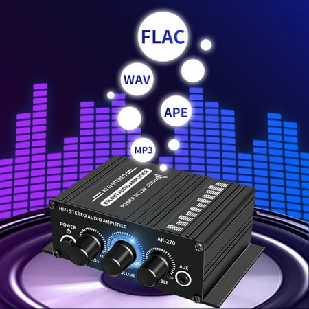 Cheers AK270 Audio Amplifier High Fidelity Dual Channels Portable 12V ...