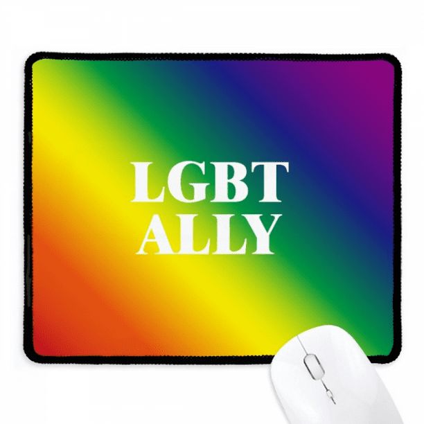 Gradient LGBT Ally Rainbow Mousepad Stitched Edge Mat Rubber Gang Pad ...