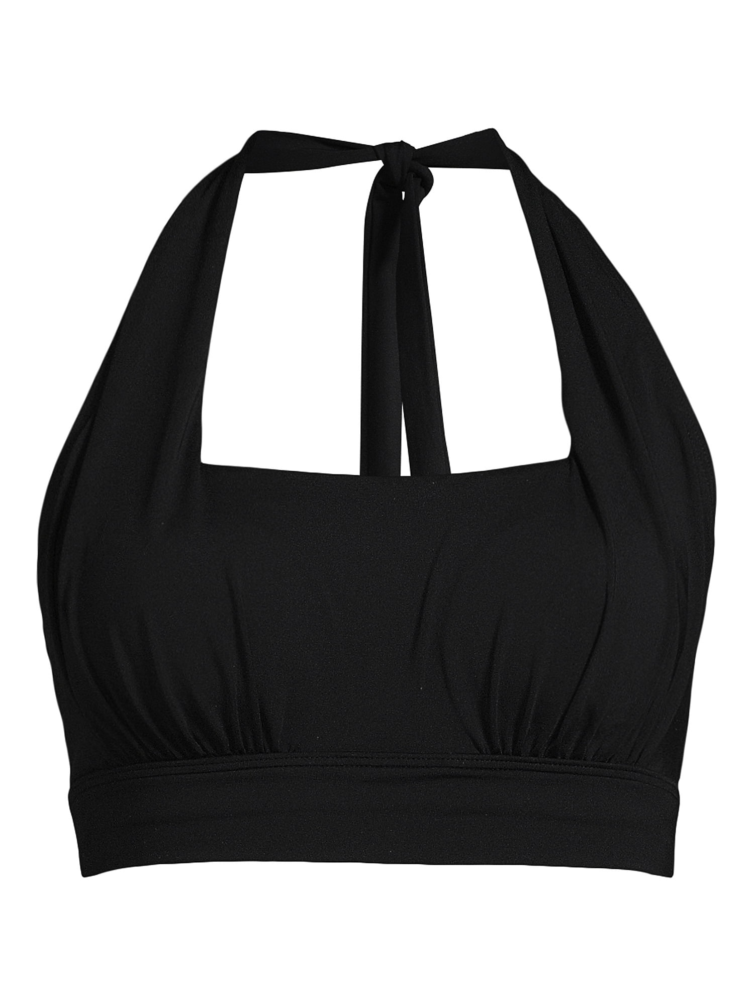 Lands End Womens Plus Size Chlorine Resistant Square Neck Halter Bikini Swimsuit Top