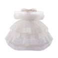 Infant Girls Dresses With Layered Ruffles Detachable Train For Girls ...