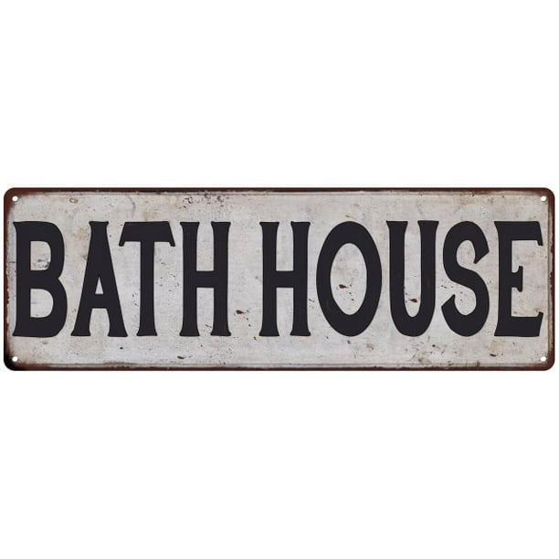 BATH HOUSE Vintage Look Rustic 6x18 Metal Sign Chic Retro 206180035080 ...