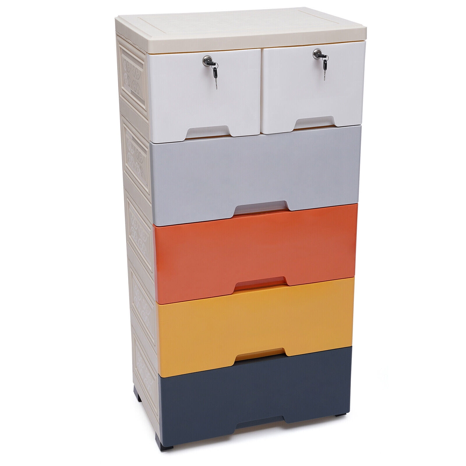 5 Layers Plastic Cabinet Dresser Closet Clothes Storage Storage Cabinet ...
