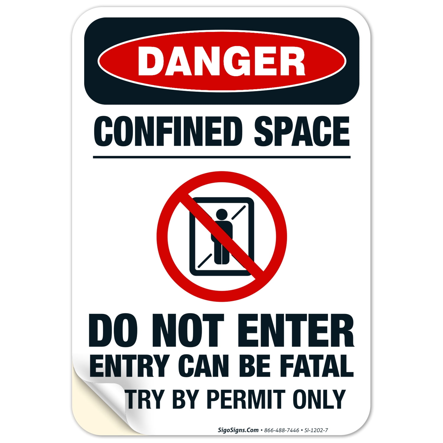 Confined Space Do Not Enter Entry Can Be Fatal Entry By Permit Sign ...