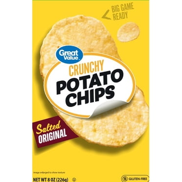 Great Value Original Rippled Potato Chips Party Size!, 13.5 oz ...