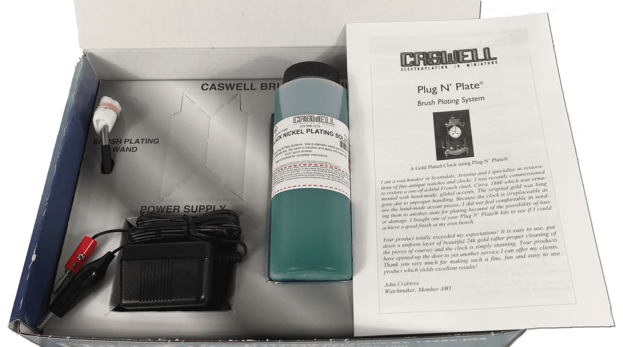 Caswell Plug N' Plate Black Nickel Kit - Walmart.com
