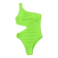 Afdoent One Piece Swimsuit For Women Shoulder Monokini Swimsuit Solid ...