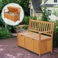 Free Shipping! Outsunny 47.25" Wooden Outdoor Storage Bench with PE ...